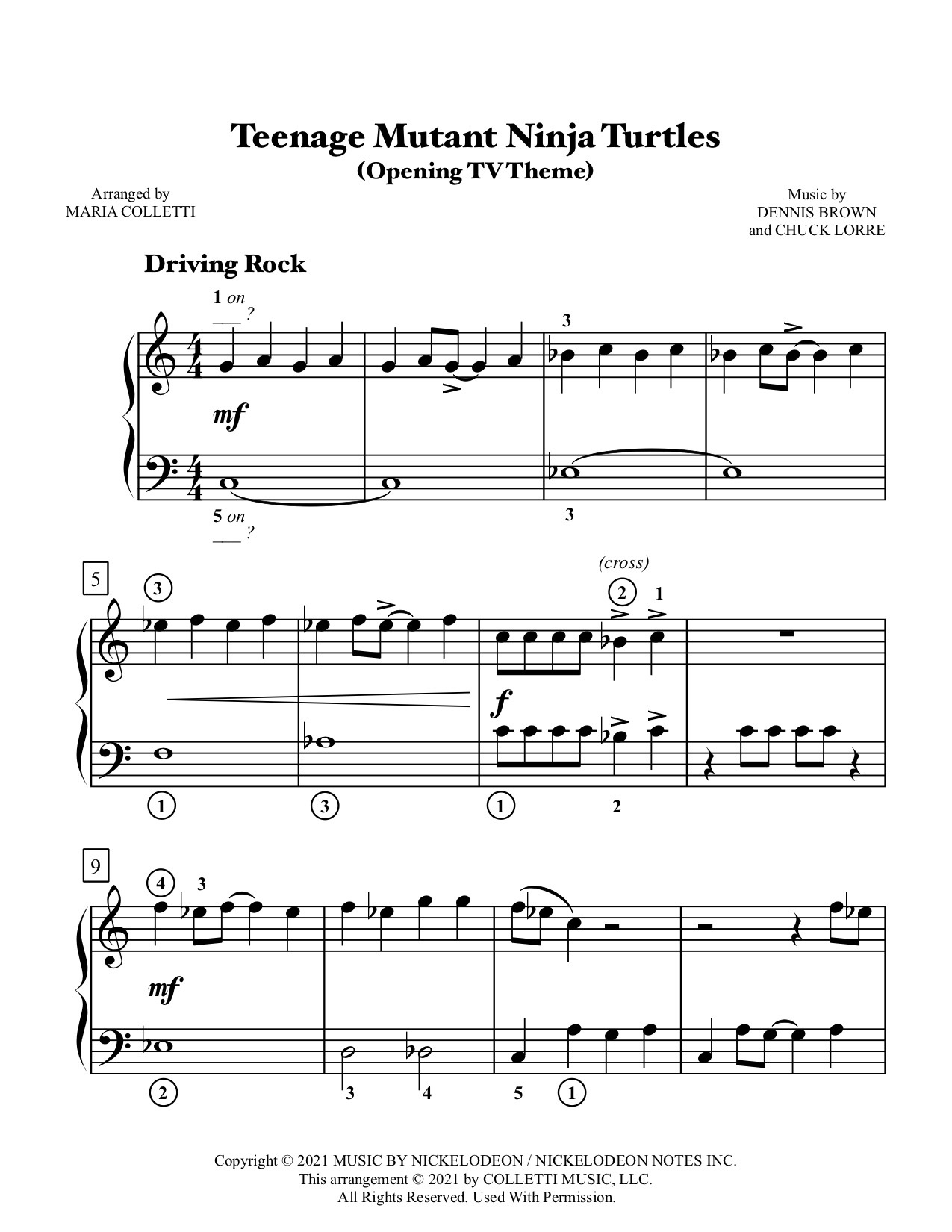 Teenage Mutant Ninja Turtles (Level 2) – Bright Sounds Piano